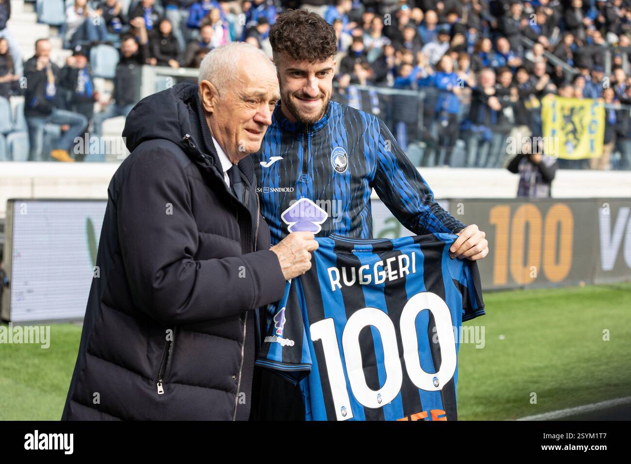 Atalanta's Matteo Ruggeri and Antonio Percassi during the Serie A ...