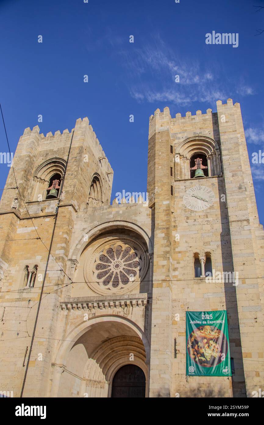 the exterior view of Lisbon Cathedral (Sé de Lisboa), is the oldest and ...
