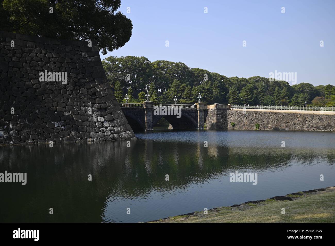 Landscape with scenic view of Seimon Ishibashi bridge which leads to ...