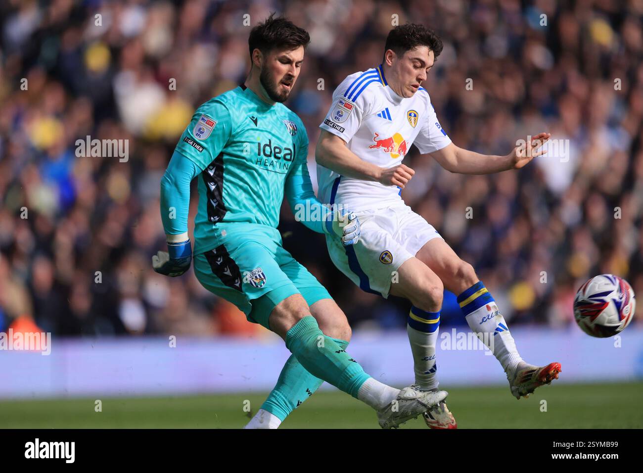 Daniel James (Leeds United) closes down Joe Wildsmith (West Bromwich ...