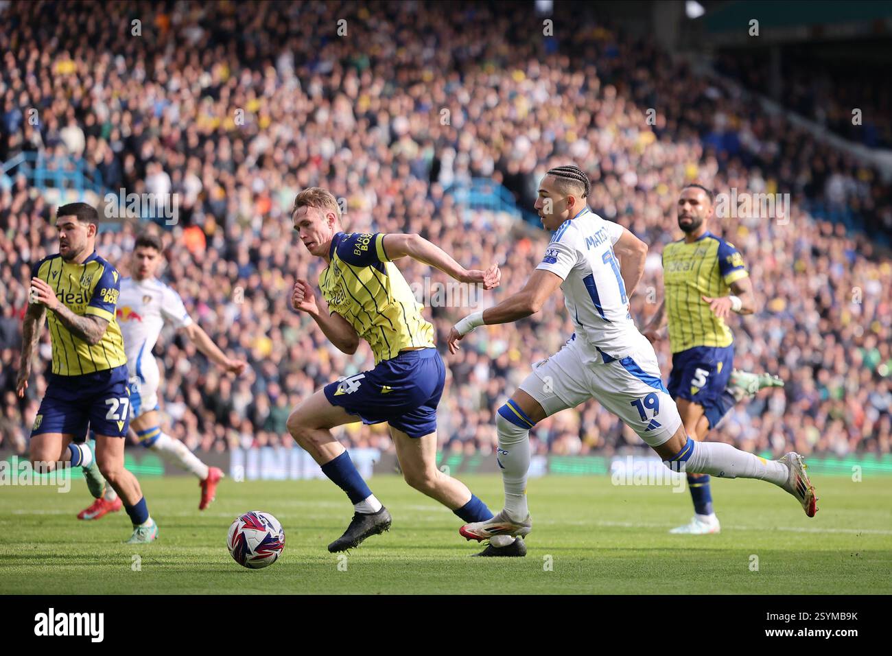 Mateo Joseph (Leeds United) runs and shoots during the Sky Bet ...