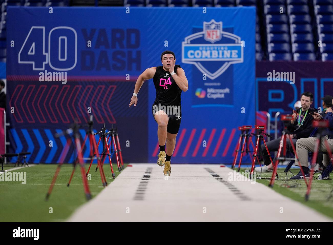 Texas Tech tight end Jalin Conyers runs a drill at the NFL football ...