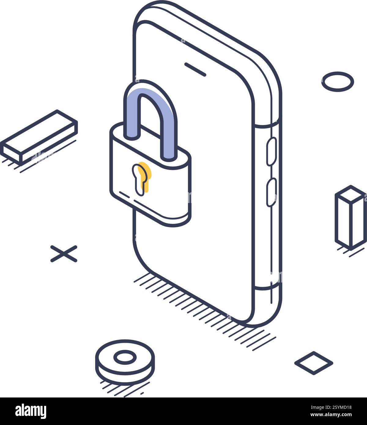 An illustration shows a smartphone with a padlock securely attached ...
