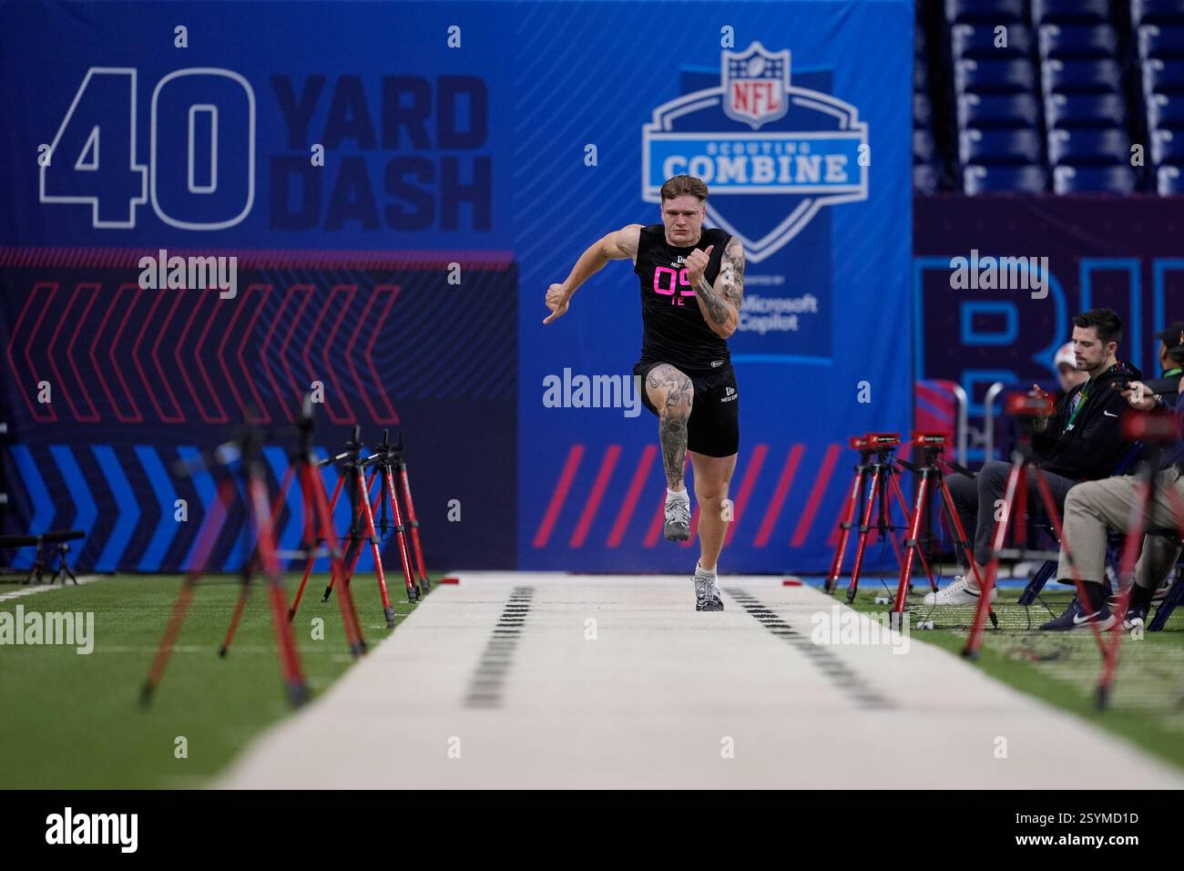 Nebraska tight end Thomas Fidone II runs a drill at the NFL football ...
