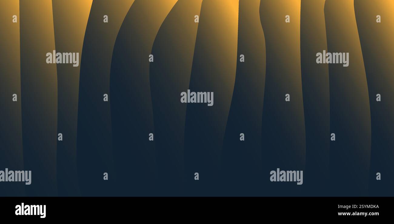 Abstract Gradient Design With 3d Effect Smooth Yellow Orange And Black Curved Shapes Creating