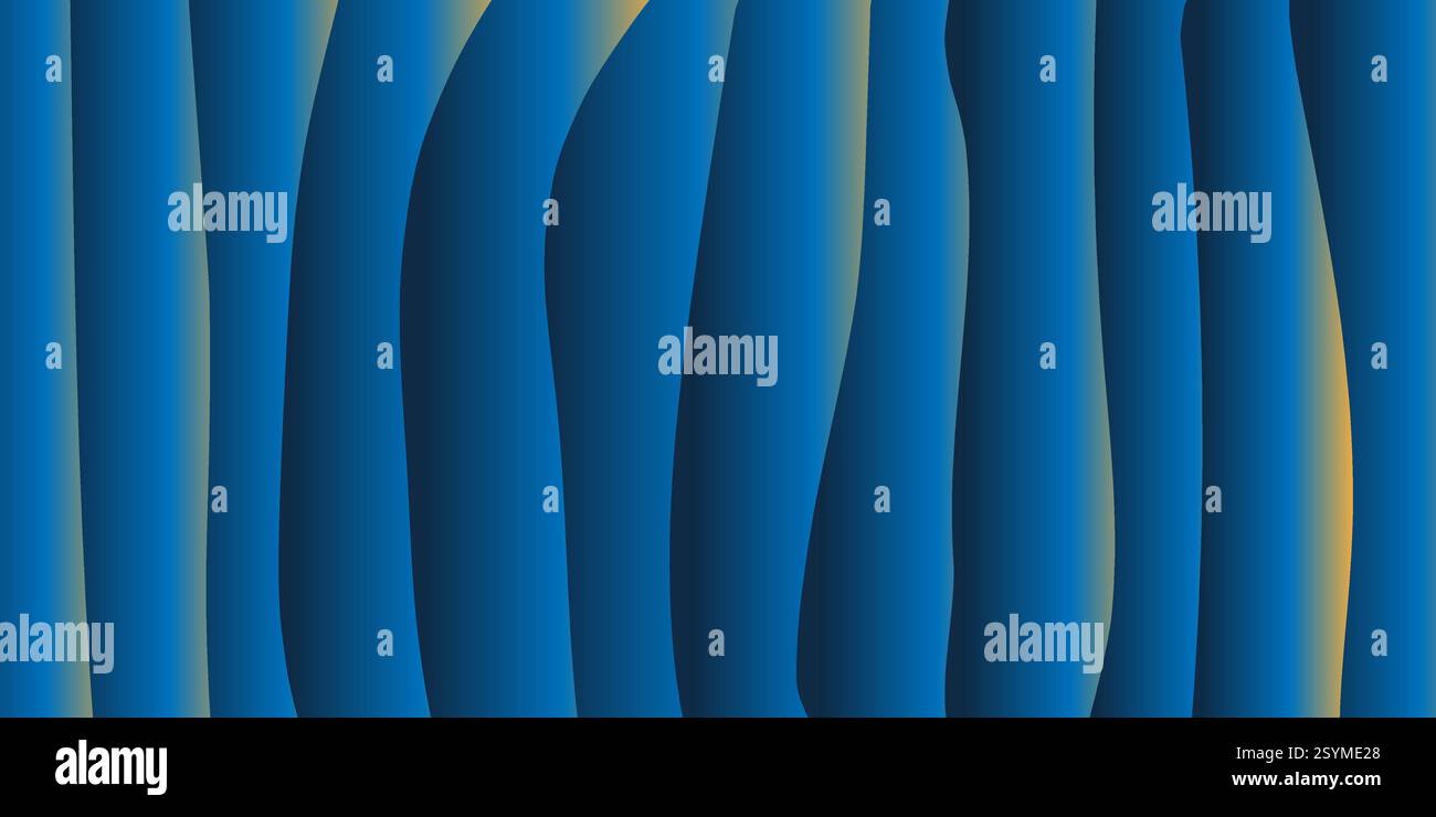 Abstract gradient design with 3d effect, smooth yellow and dark blue curved shapes creating a ...