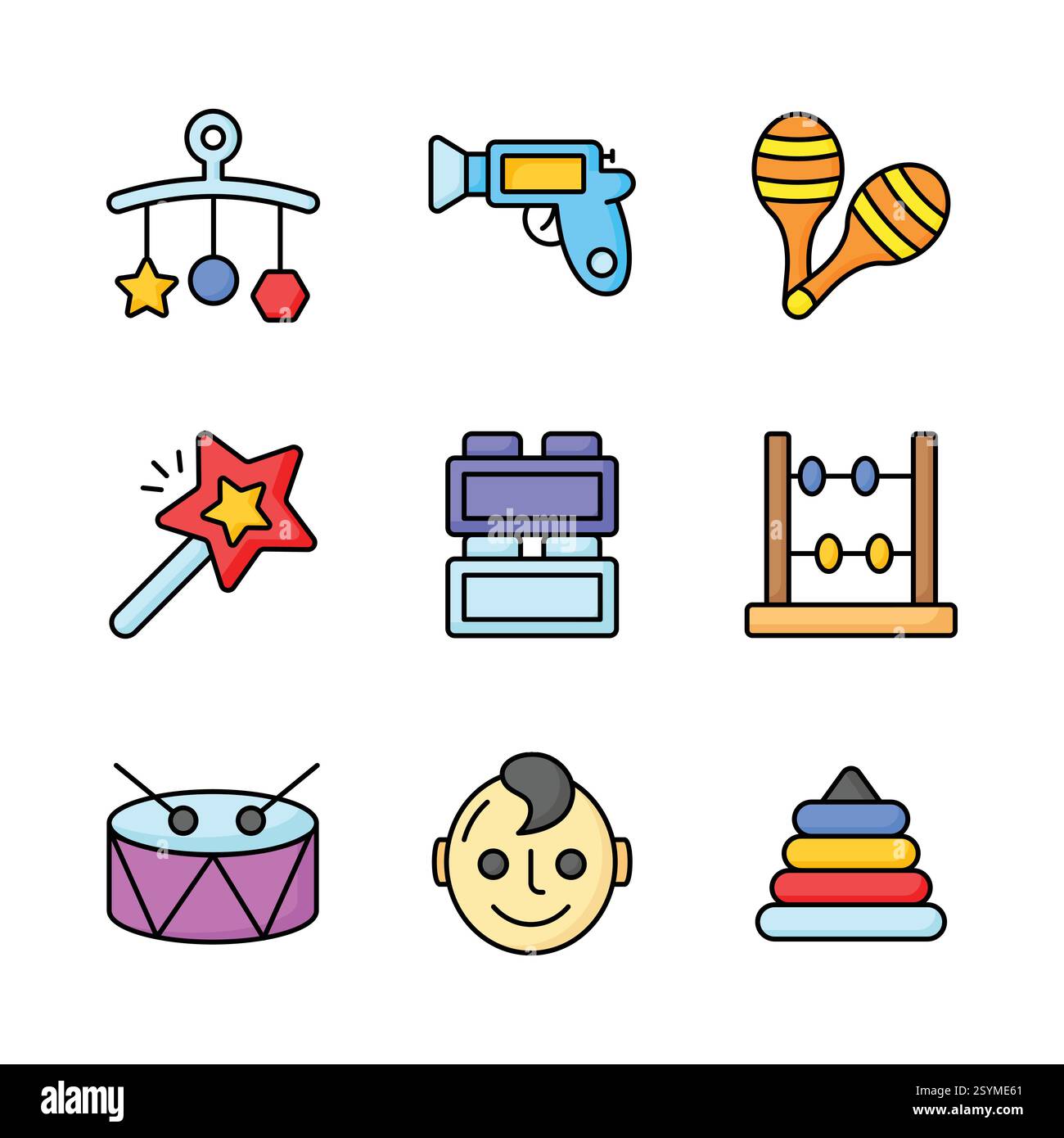 Get your hands on this beautifully designed toys icons set, ready to ...