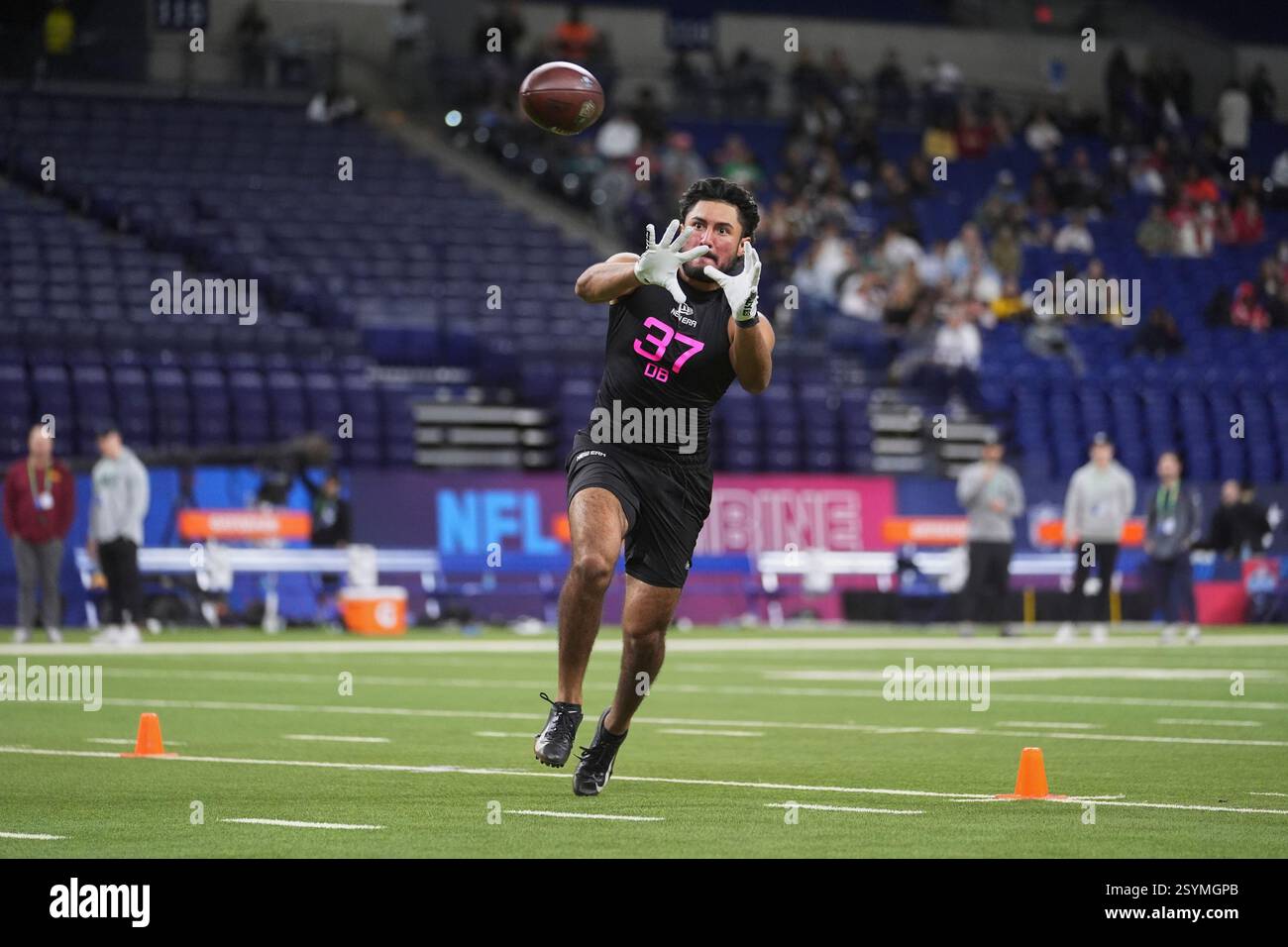 Iowa defensive back Sebastian Castro runs a drill at the NFL football ...
