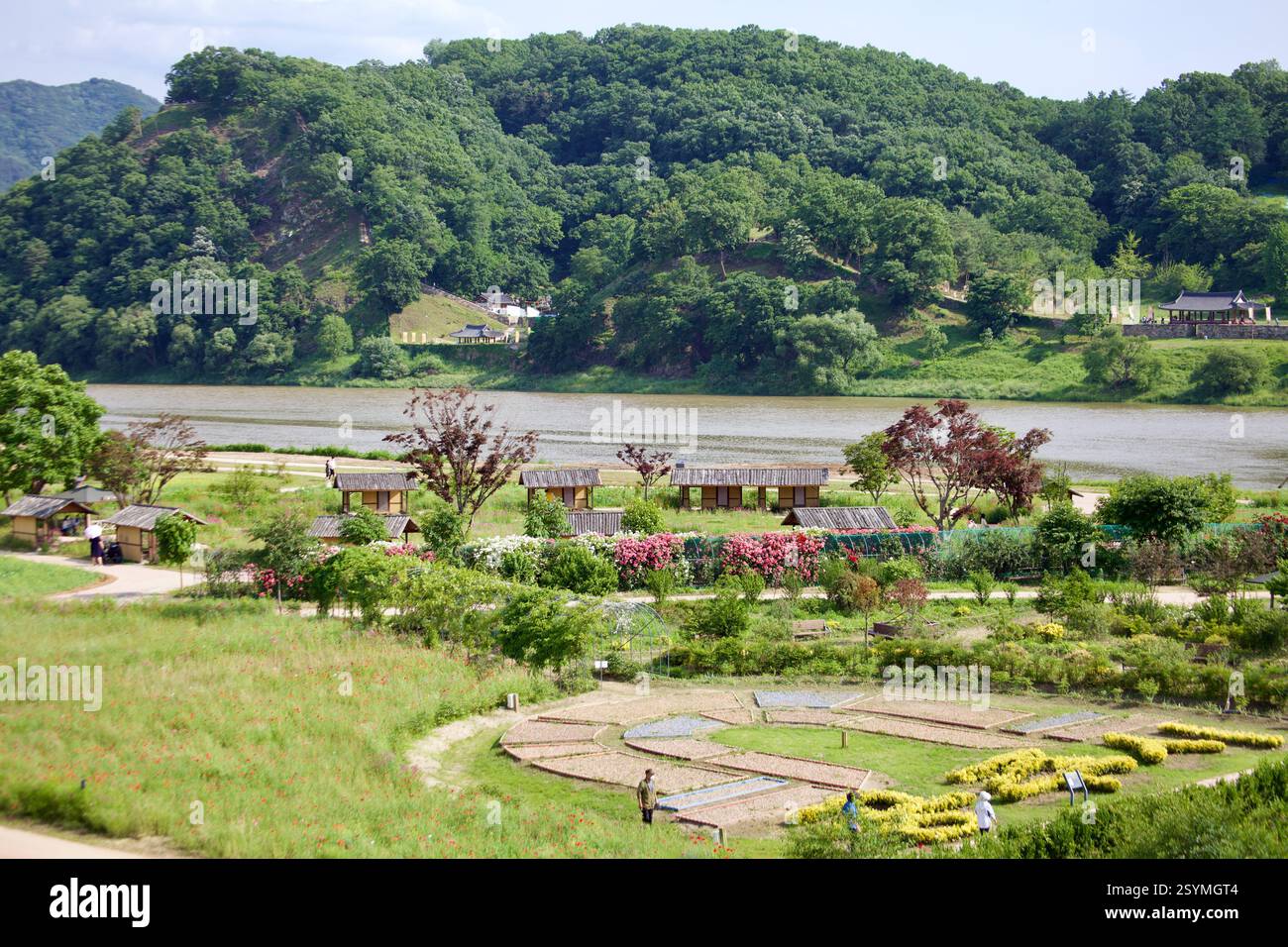 Gongju City, South Korea - May 27th, 2021: A riverside garden in ...