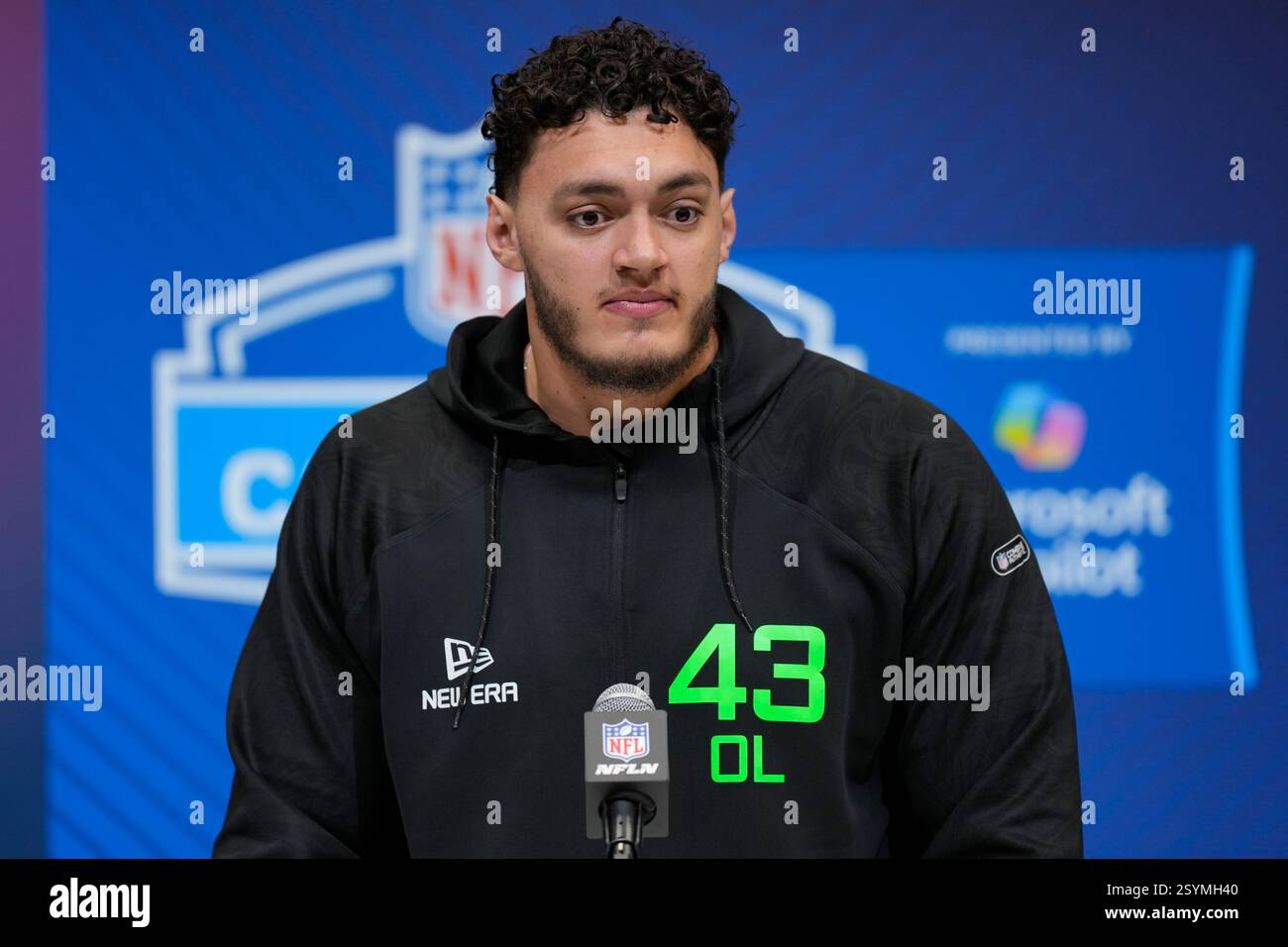 Iowa State offensive lineman Jalen Travis speaks during a press ...
