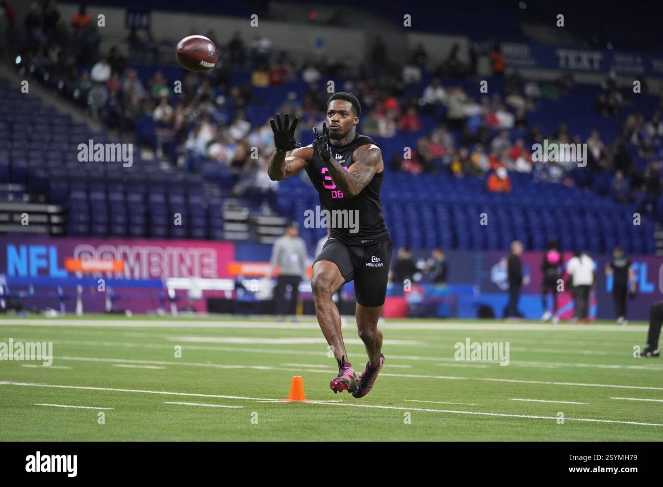 Syracuse defensive back Alijah Clark runs a drill at the NFL football ...