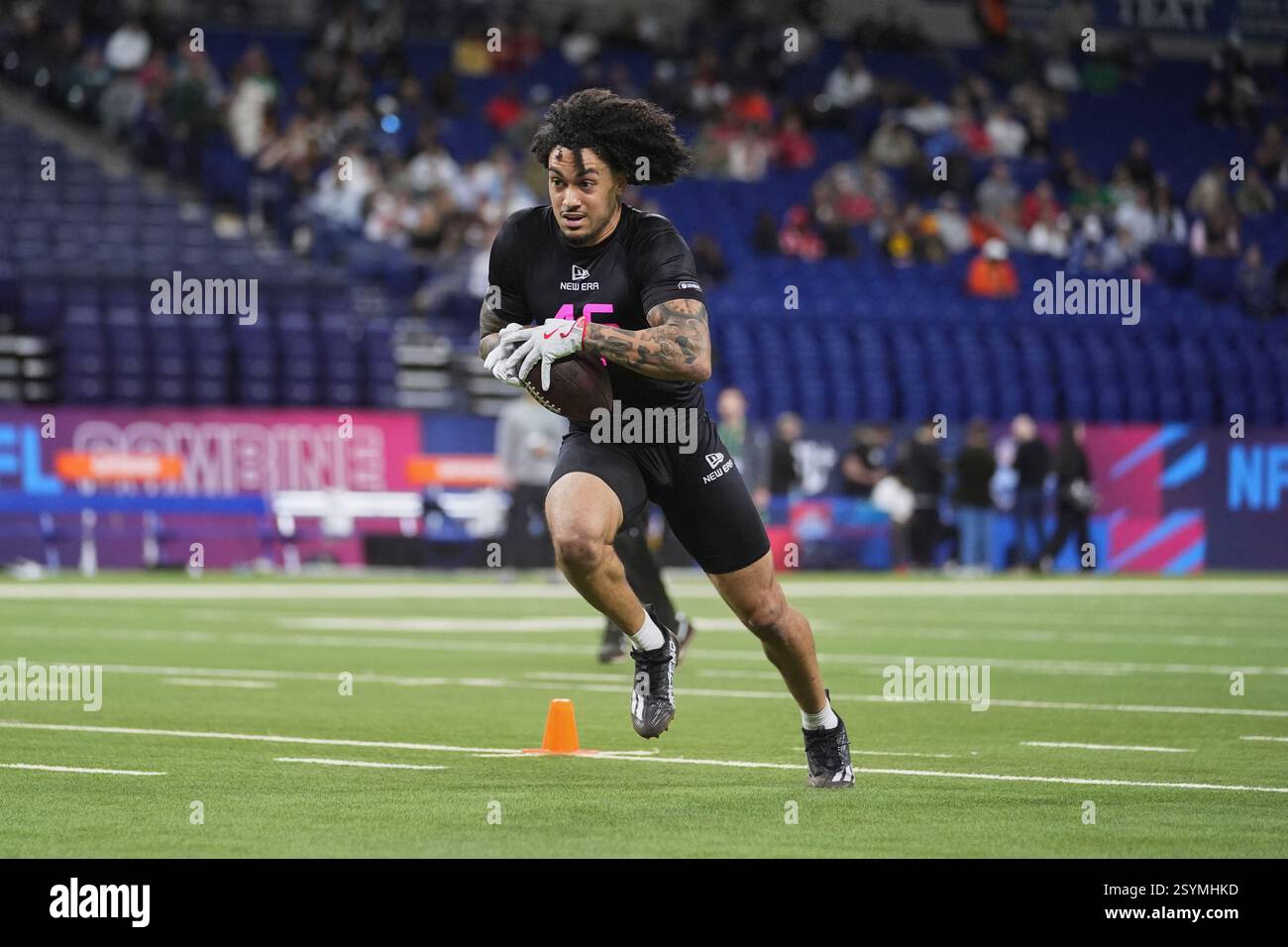 Ohio State defensive back Lathan Ransom runs a drill at the NFL ...