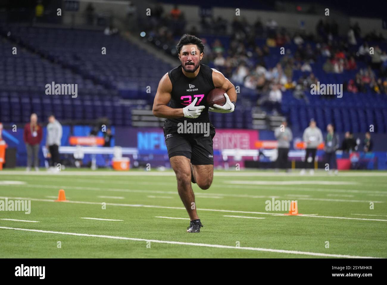 Iowa defensive back Sebastian Castro runs a drill at the NFL football ...