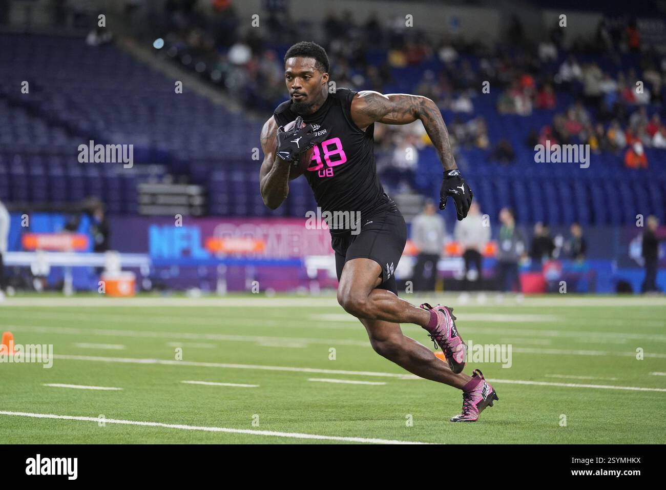 Syracuse defensive back Alijah Clark runs a drill at the NFL football ...