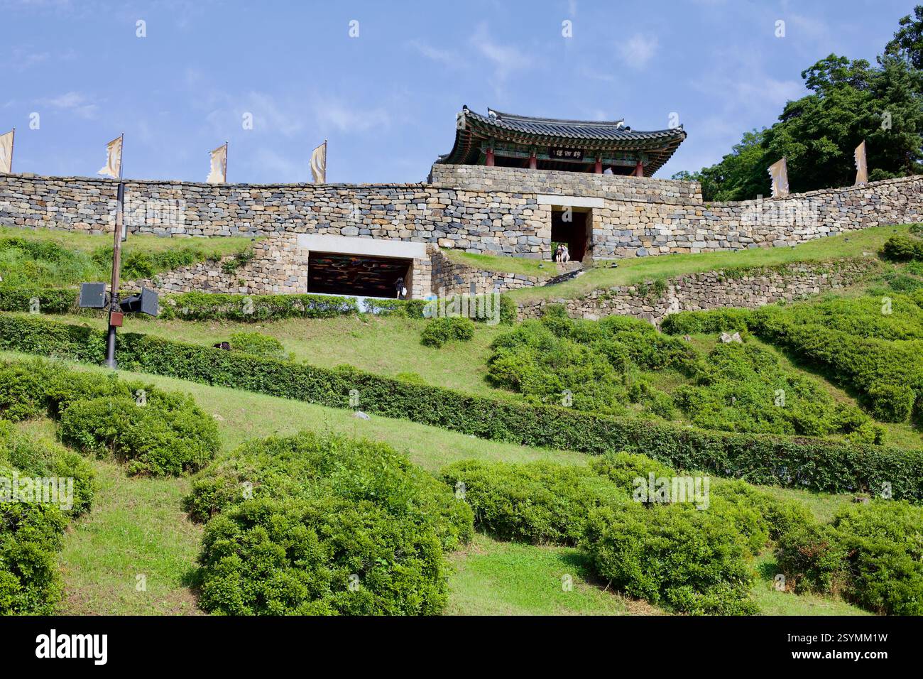 Gongju, South Korea - May 27, 2021: A closer view of Geumseoru Gate at Gongju Gongsanseong ...