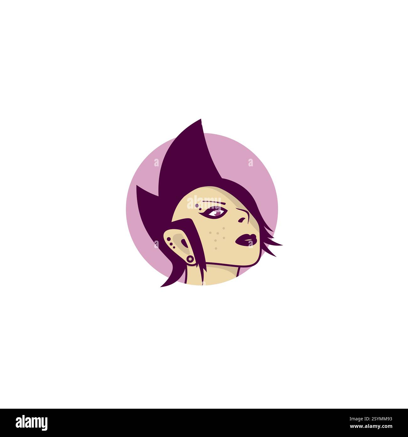Punk girl logo icon hi-res stock photography and images - Alamy