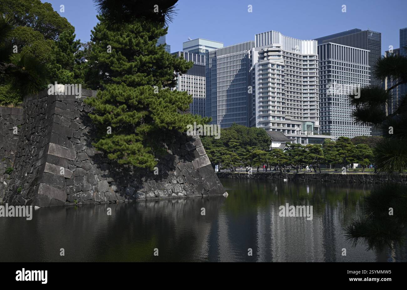 Cityscape with scenic view of modern solemn style skyscrapers along the ...