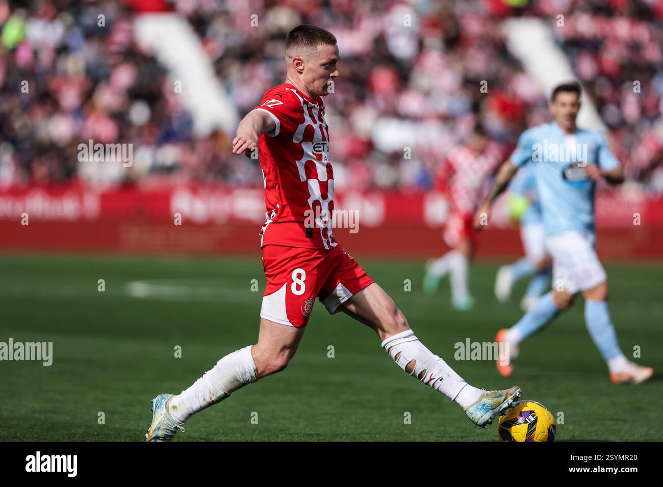 Viktor Tsyhankov of Girona FC in action during the Spanish league, La Liga EA Sports, football ...