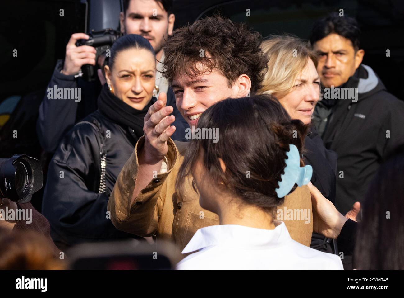 Clarice Cazauran and Bach Buquen are seen leaving the Tod's fashion ...