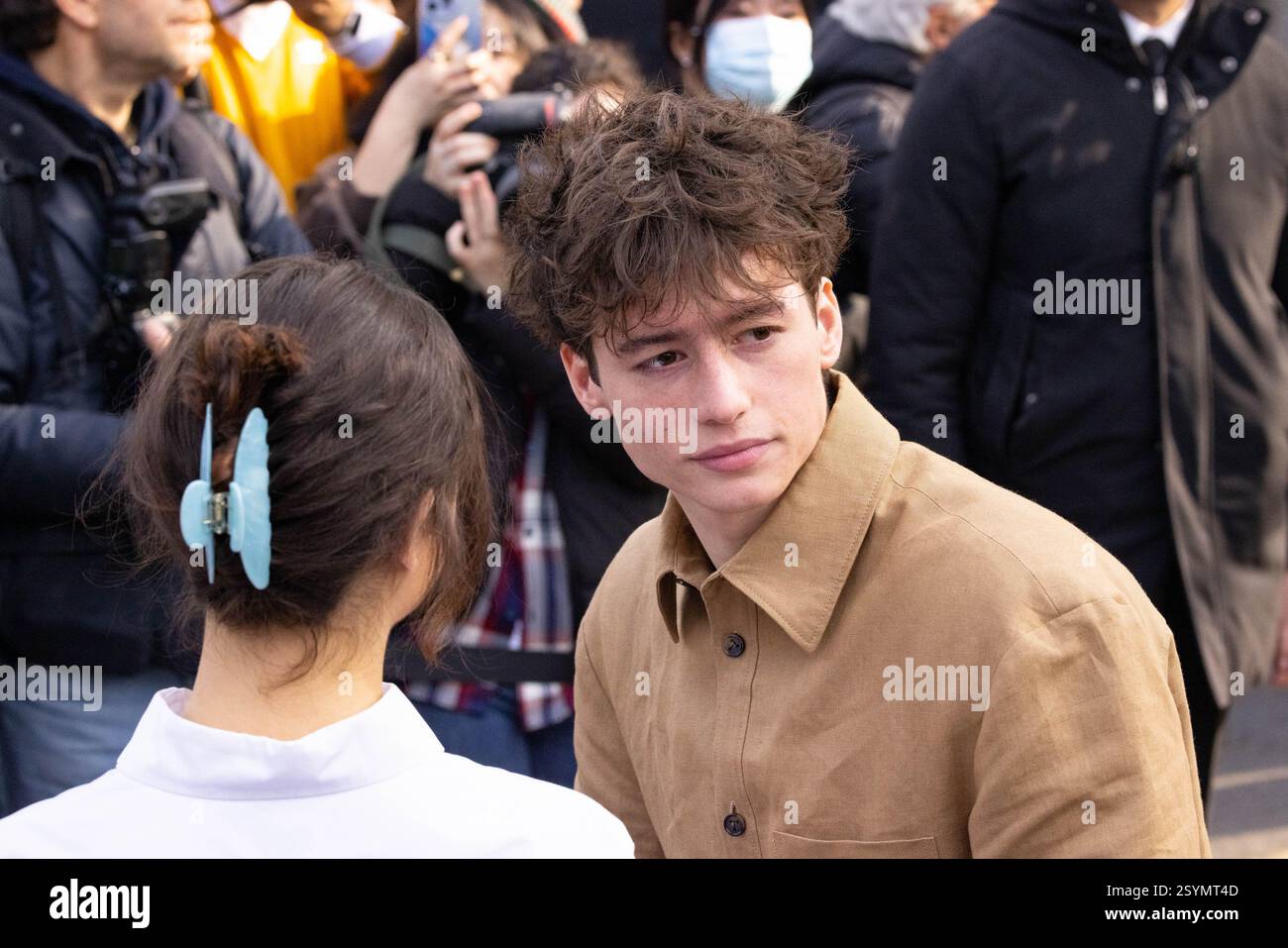 Clarice Cazauran and Bach Buquen are seen leaving the Tod's fashion ...
