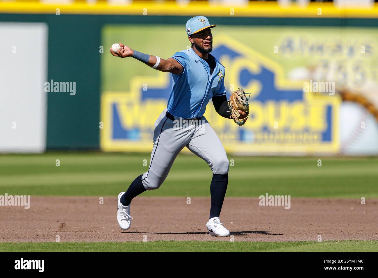 Bradenton, USA. 28th Feb, 2025. Bradenton, FL: Tampa Bay Rays shortstop ...