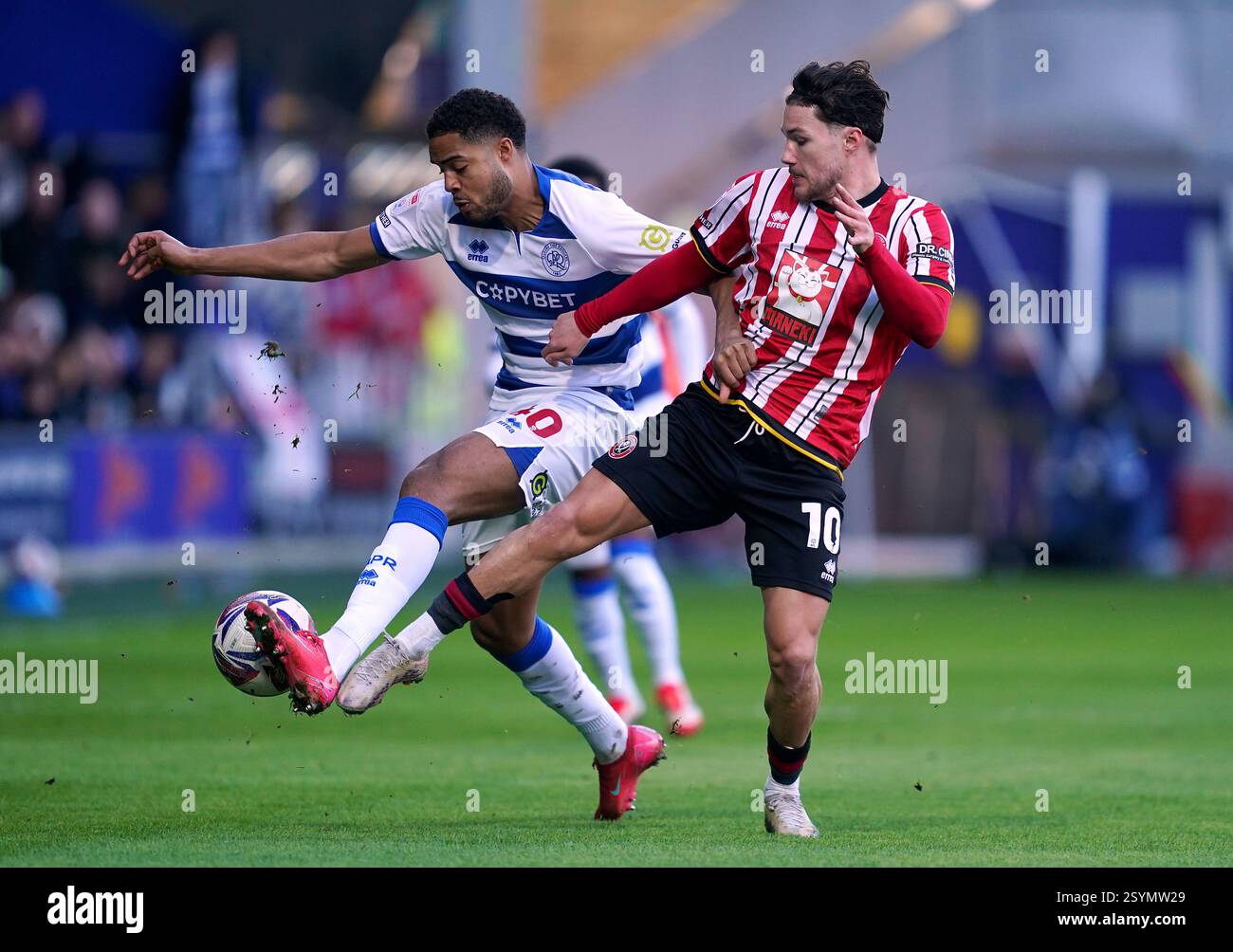 Queens Park Rangers' Jonathan Varane and Sheffield United's Callum O ...