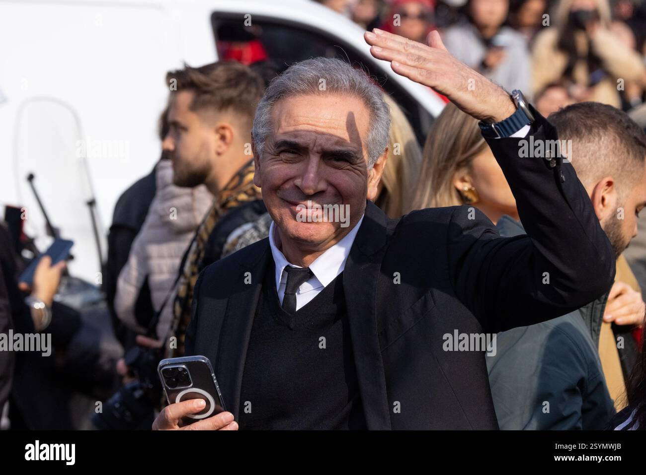 Carlo Capasa is seen leaving the Tod's fashion show during the Milan Fashion Week - Womenswear ...