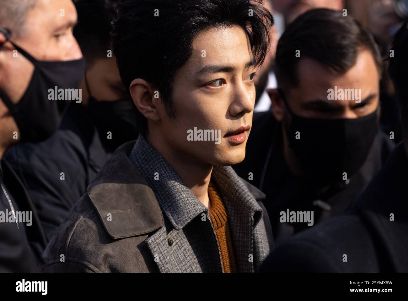 Xiao Zhan is seen arriving at the Tod's fashion show during the Milan ...