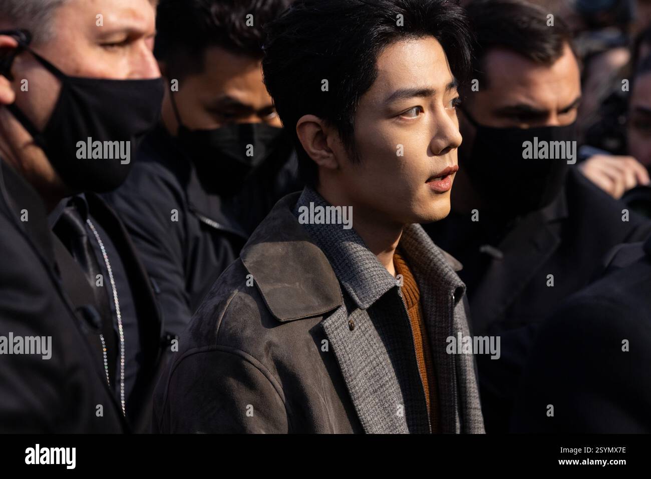 Xiao Zhan is seen arriving at the Tod's fashion show during the Milan ...