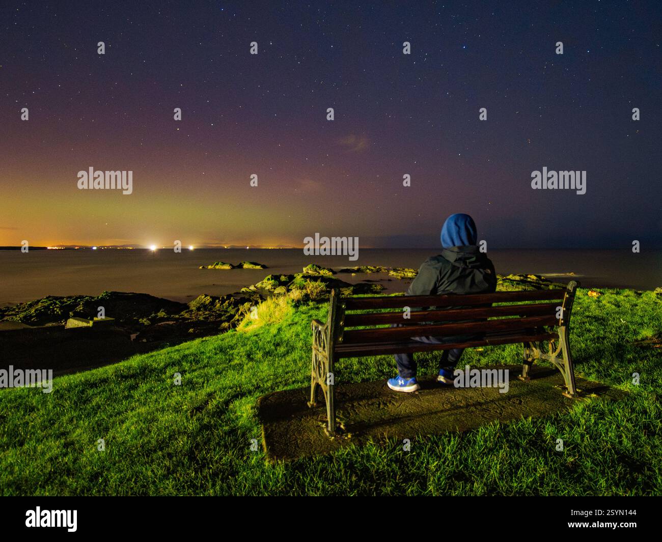 A weak aurora borealis display on the northern horizon from Balbriggan ...