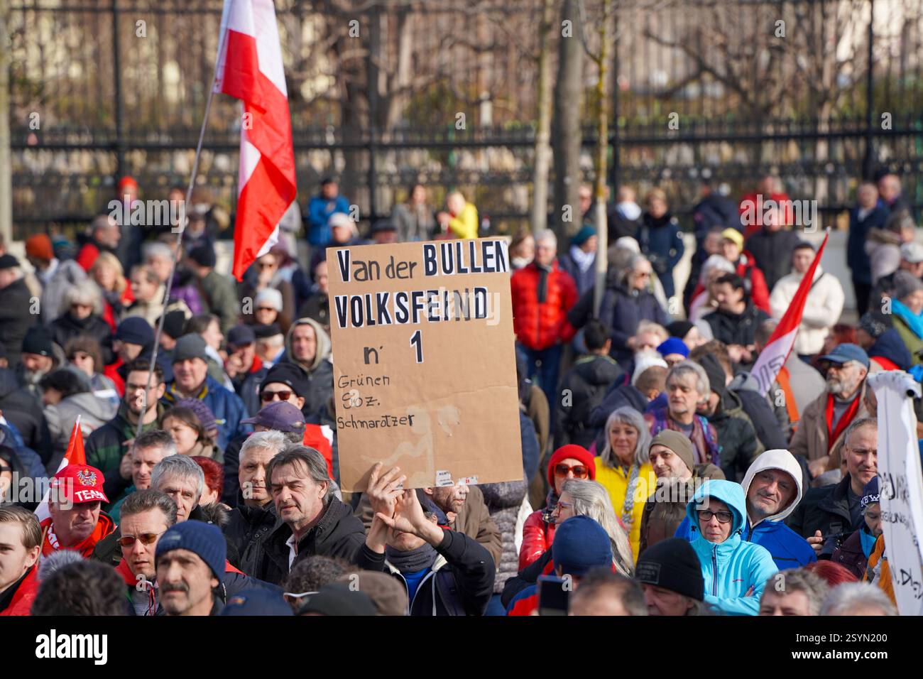 Wien, Europa, 1. März 2025, Demonstration, Neuwahlen jetzt, Protest ...