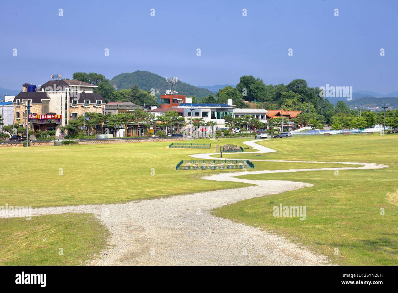 Buyeo County, South Korea - May 27, 2021: A wide view of the Gwanbuk-ri ...