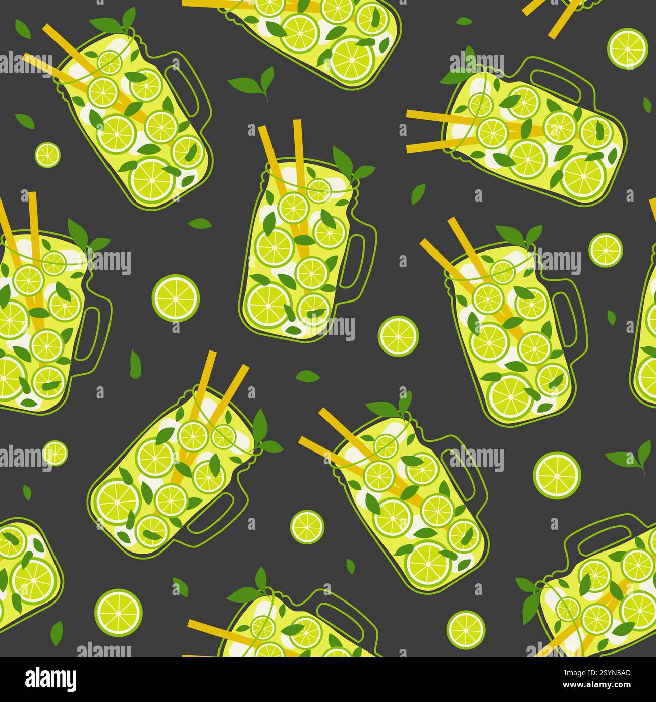 A seamless mojito pattern. Vector illustration Stock Vector Image & Art ...