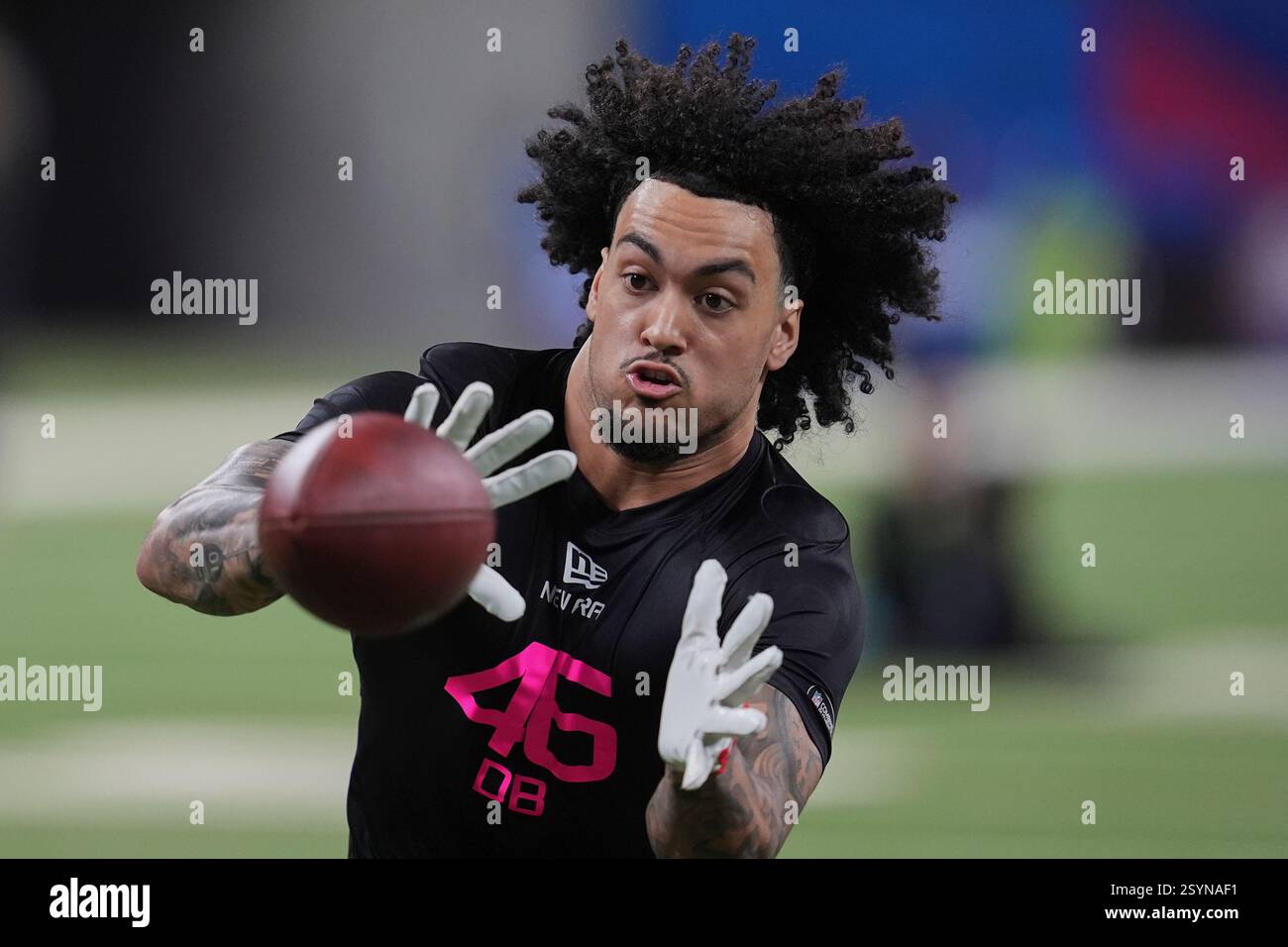 Ohio State defensive back Lathan Ransom runs a drill at the NFL ...