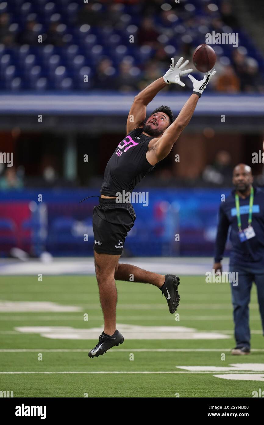 Iowa defensive back Sebastian Castro runs a drill at the NFL football ...