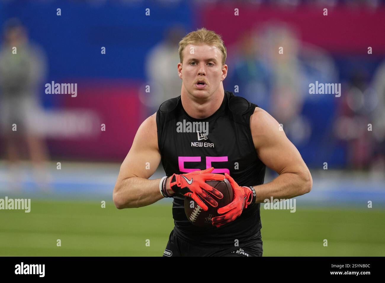 Wisconsin defensive back Hunter Wohler runs a drill at the NFL football ...