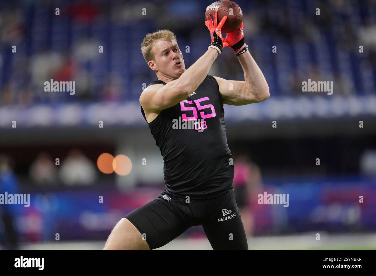 Wisconsin defensive back Hunter Wohler runs a drill at the NFL football ...