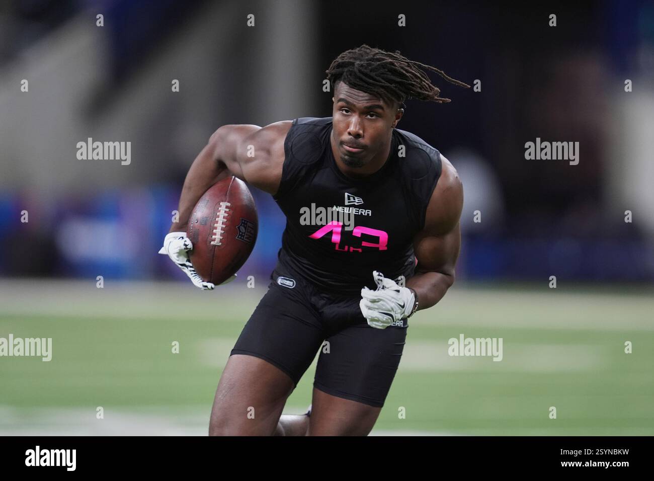 Clemson defensive back R.J. Mickens runs a drill at the NFL football ...