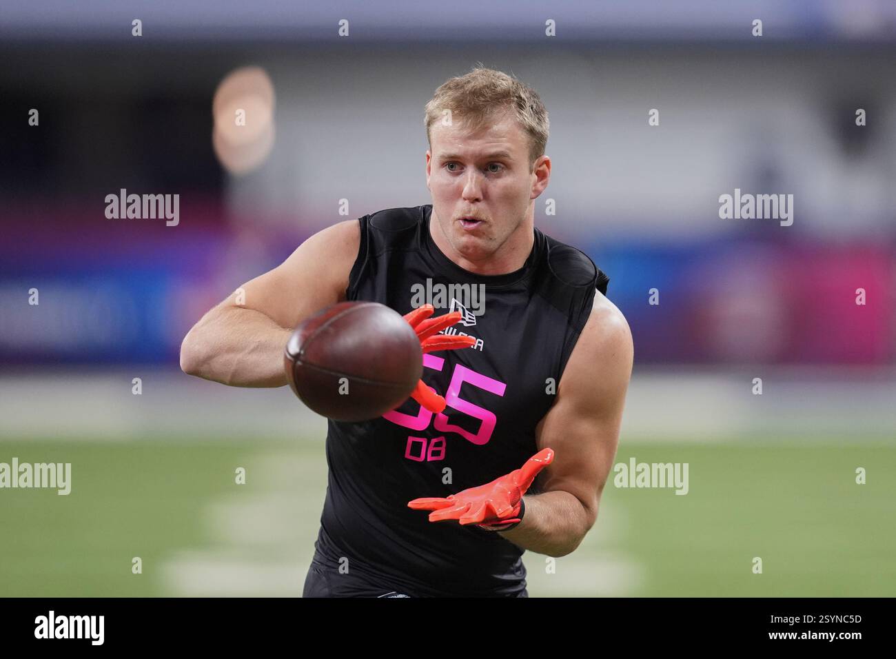 Wisconsin defensive back Hunter Wohler runs a drill at the NFL football ...