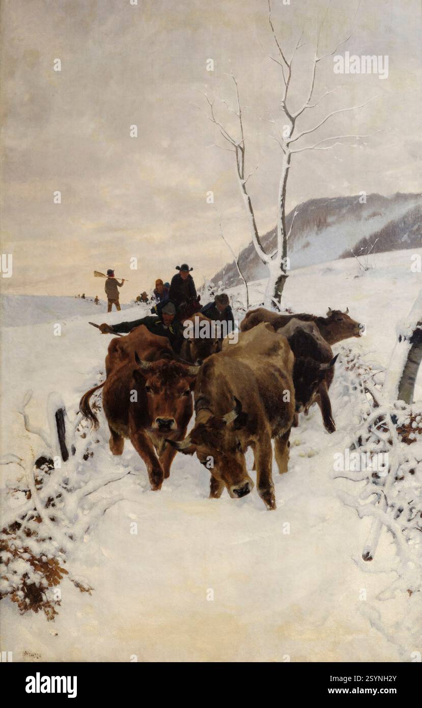 Stefano Bruzzi (1835-1911), I primi a far la rotta, 1884 Stock Photo ...