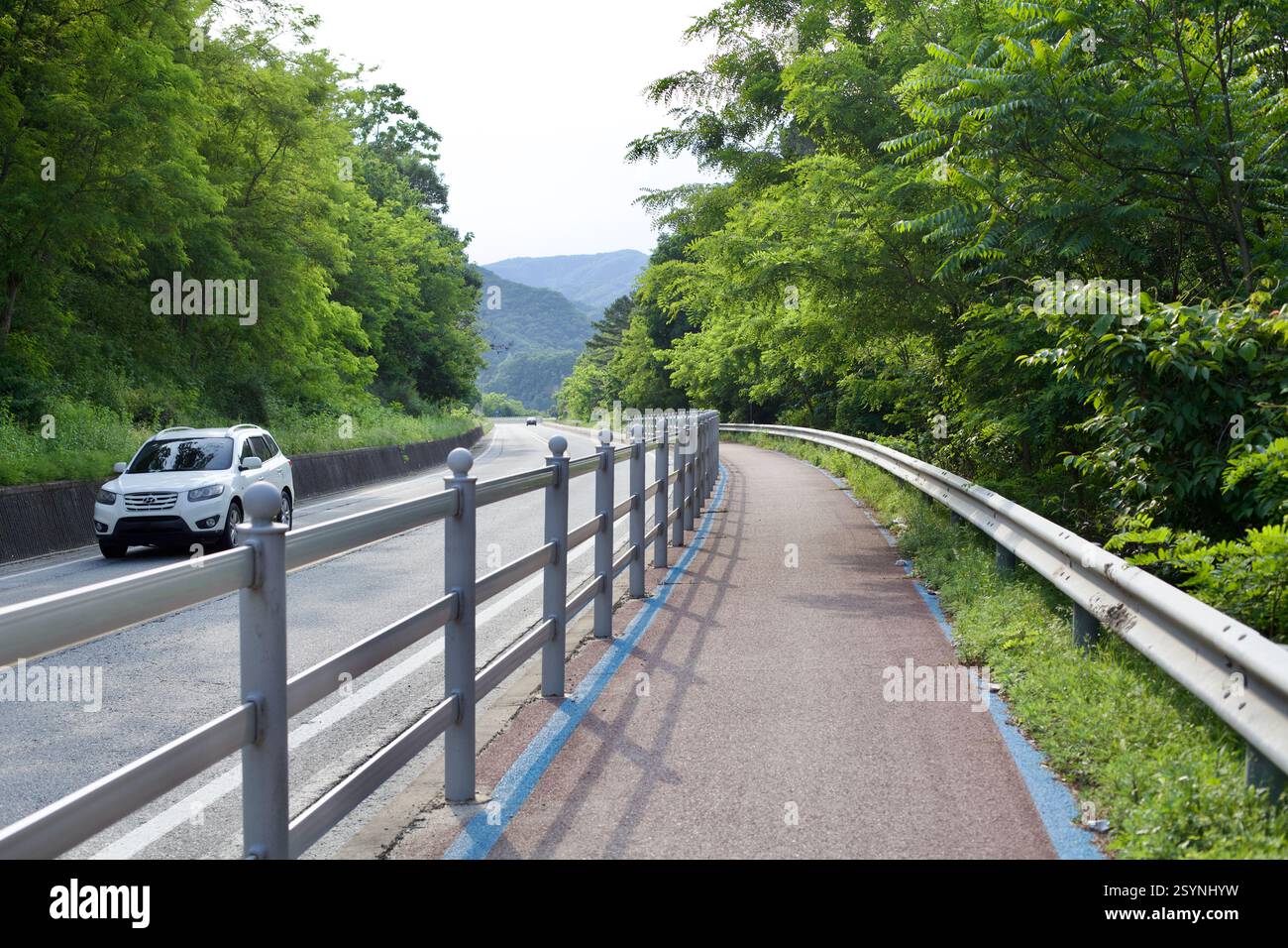 Gongju, South Korea - May 27th, 2021: A dedicated cycling path runs ...