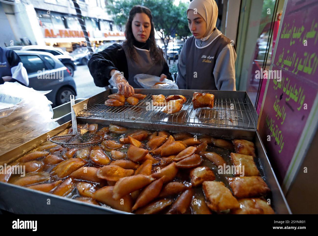 Beirut. 1st Mar, 2025. This photo taken on March 1, 2025 shows desserts on the first day of ...