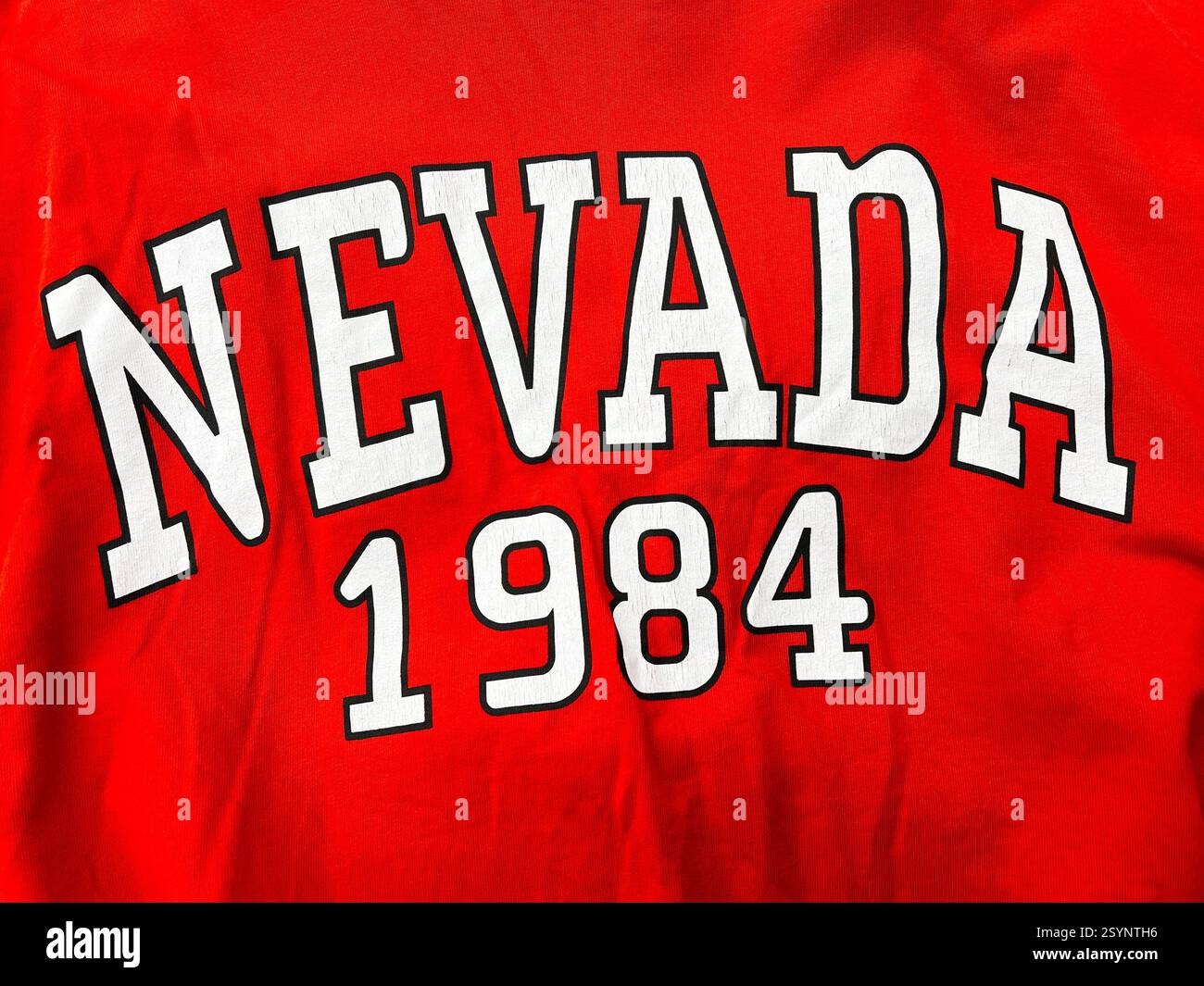 Kyiv, Ukraine - February 27, 2025: Bright red sports shirt showing bold ...