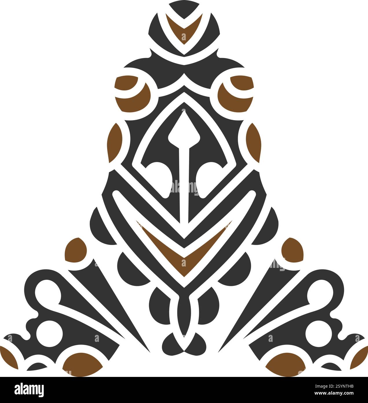 Intricate tribal frog tattoo design featuring bold geometric and ...