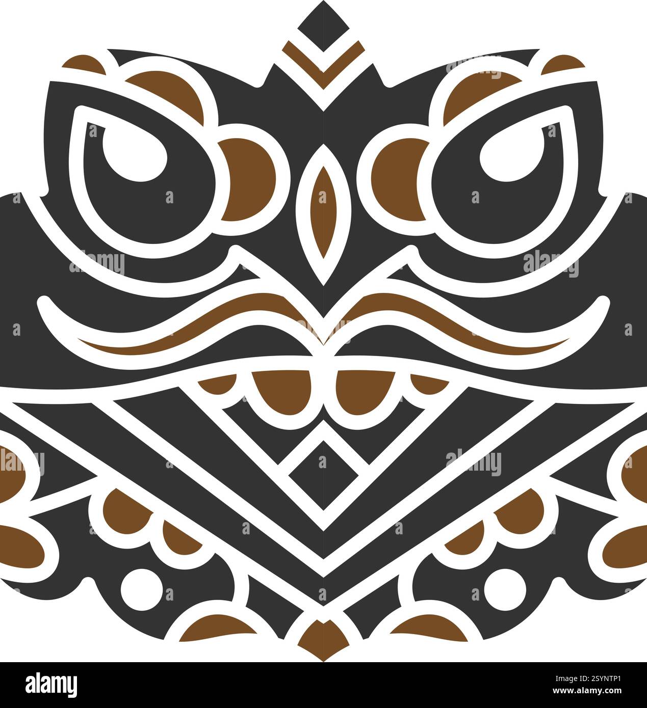 Intricate tribal frog face tattoo design with bold geometric and ...