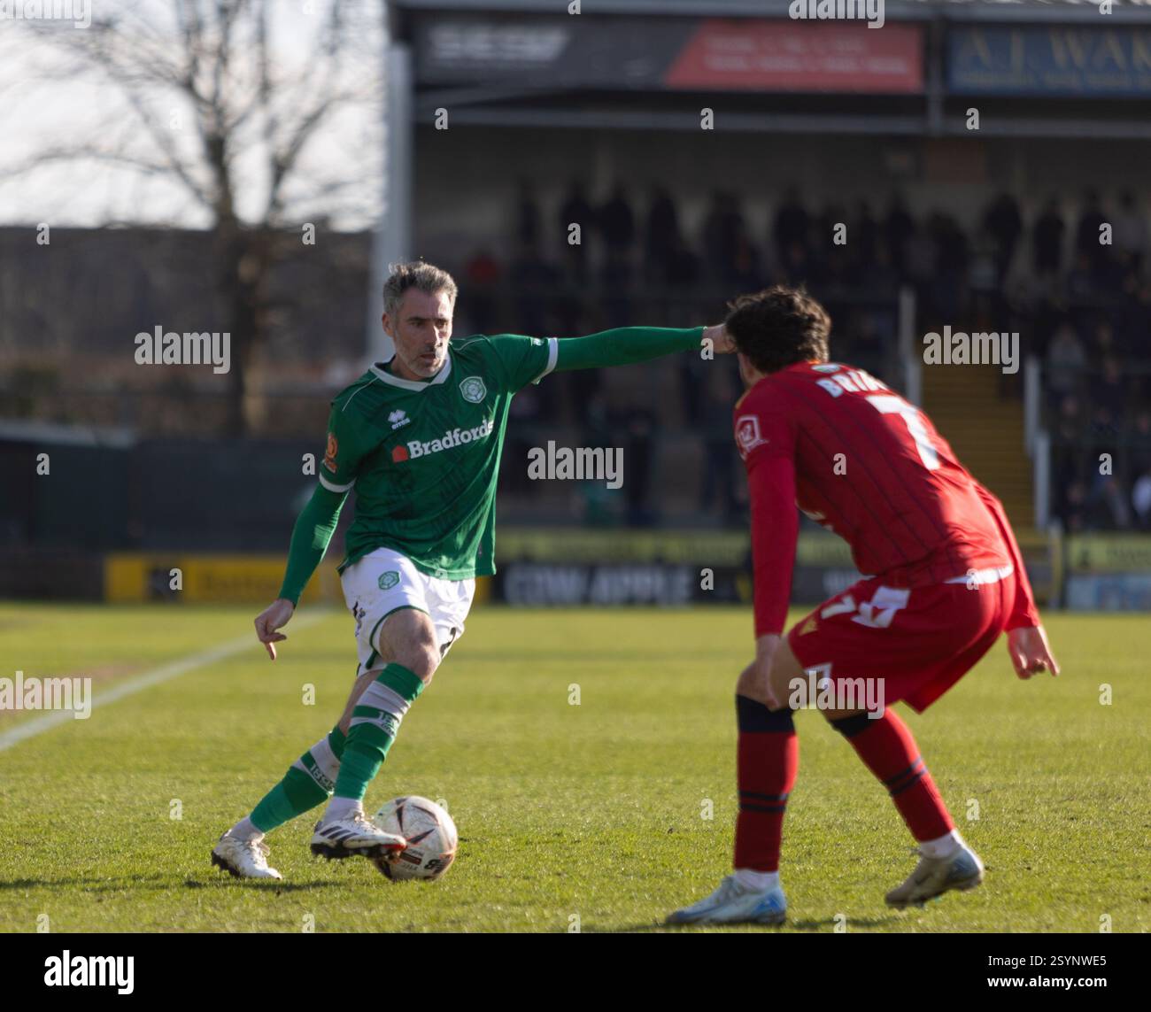 Yeovil, Somerset, UK. 1st March, 2025. Michael Smith of Yeovil Town and ...