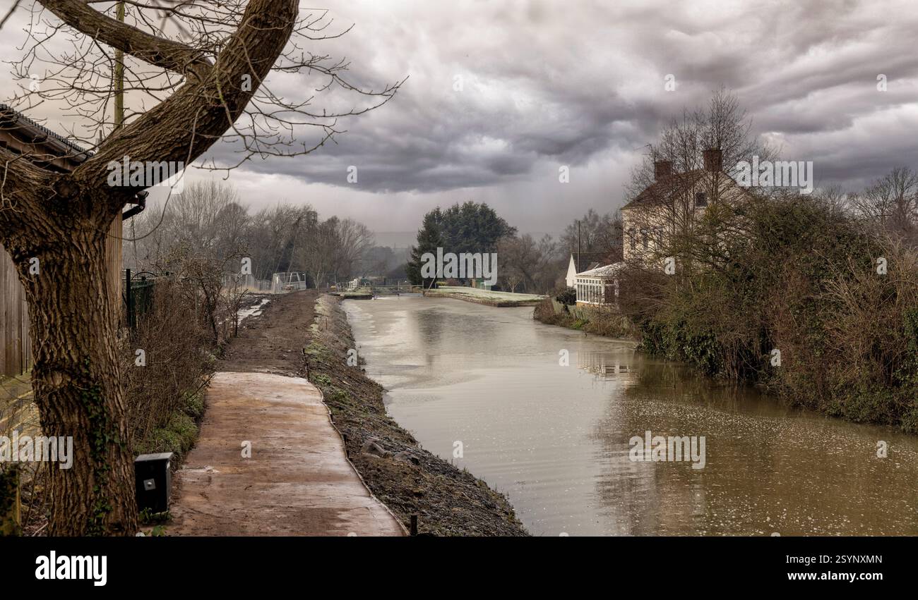Restoration of the Stroudwater Canal at Eastington, looking from Pike ...