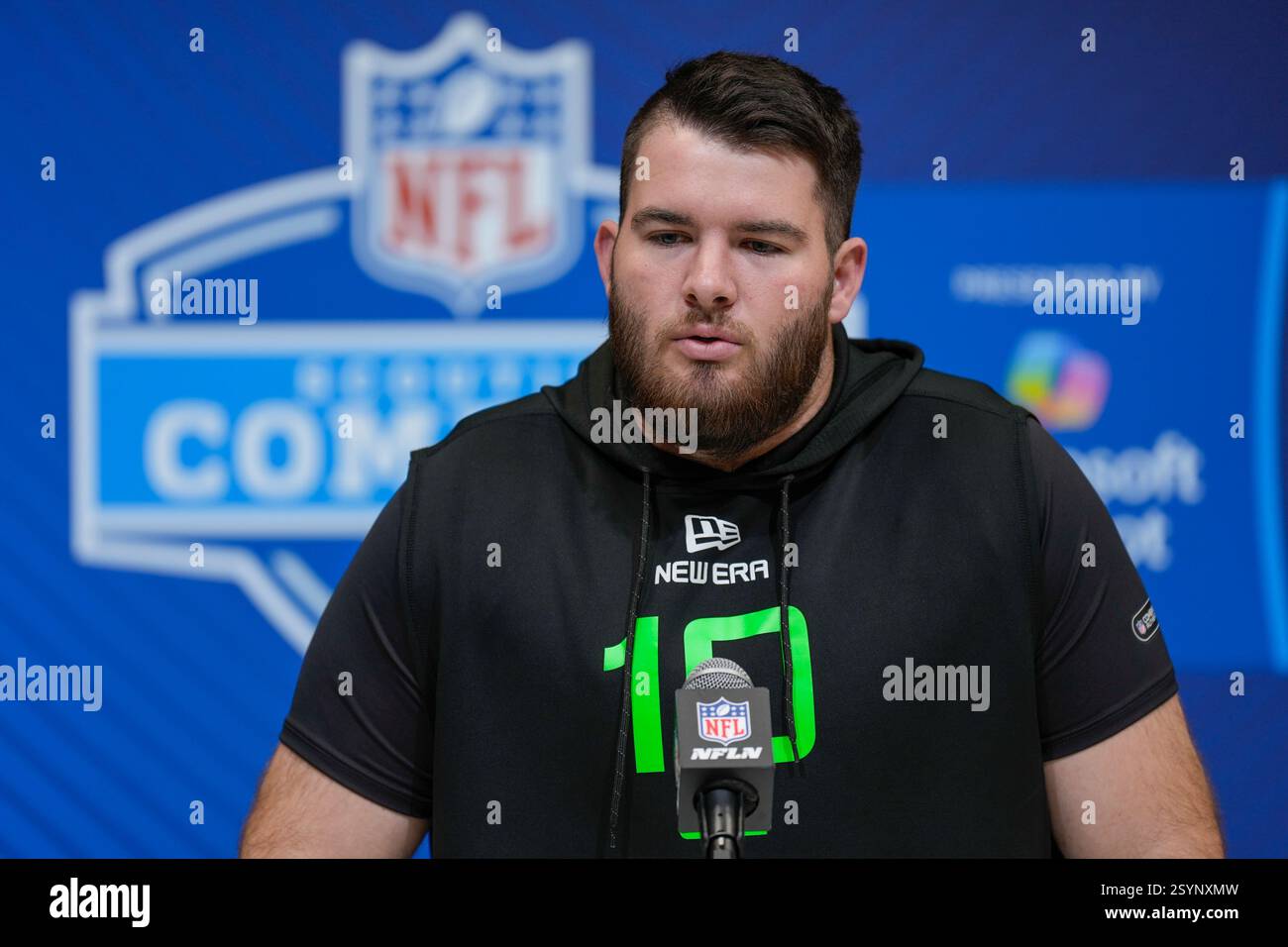 Kentucky offensive lineman Eli Cox speaks during a press conference at ...