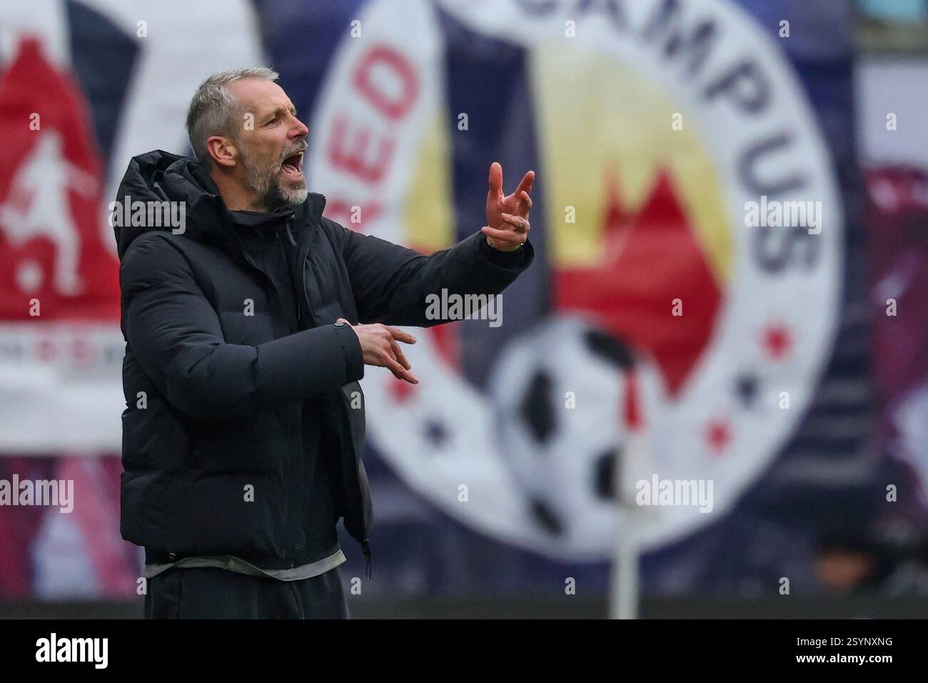 Leipzig's head coach Marco Rose gestures during the German Bundesliga ...