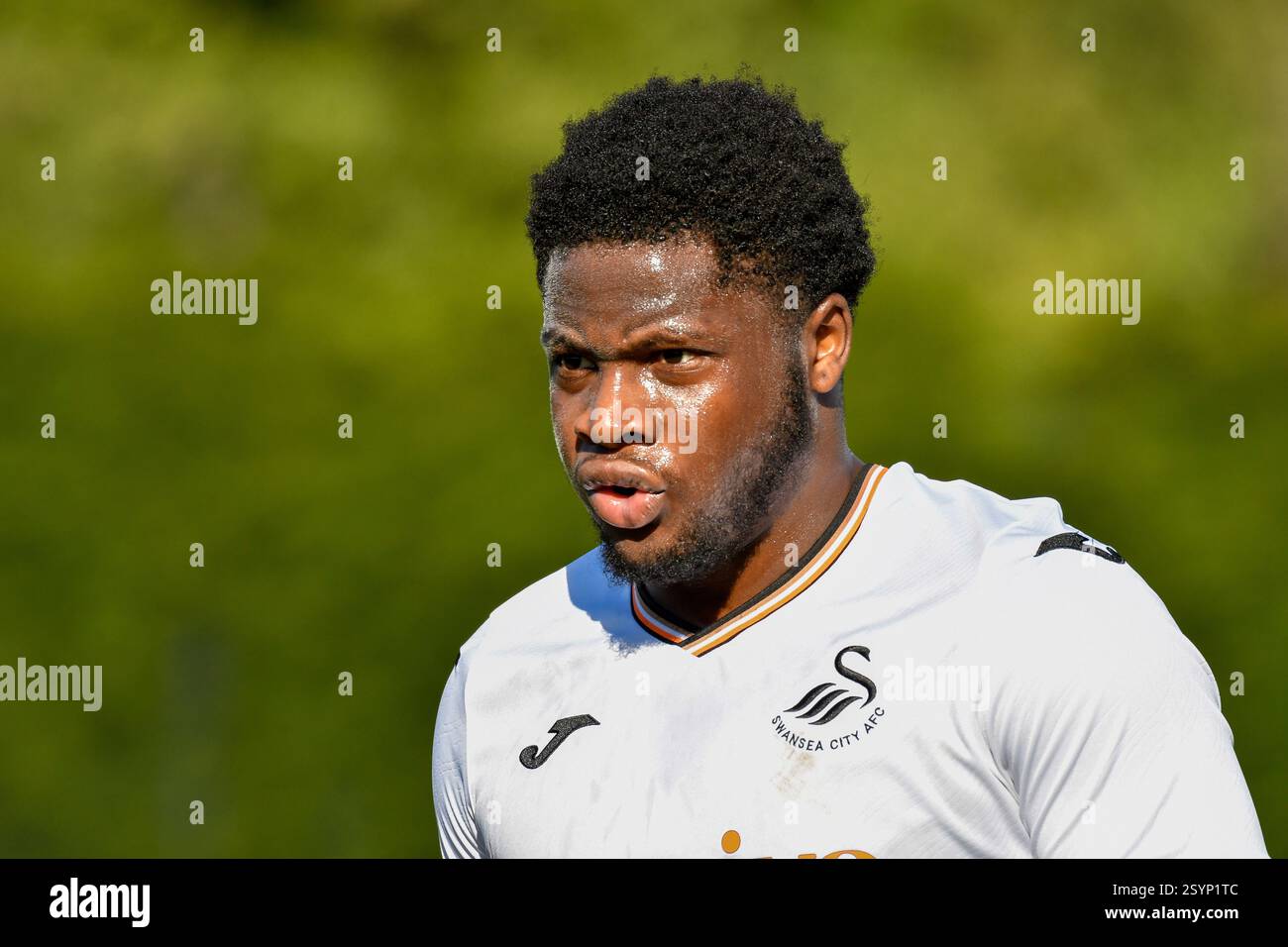 Landore, Swansea, Wales. 1 March 2025. Wahab Ojetoro of Swansea City ...